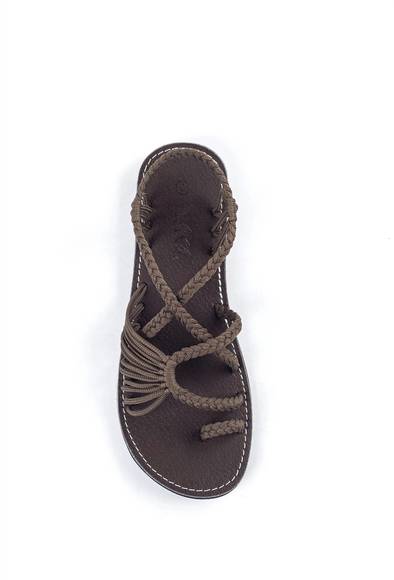 PLAKA | Shoes | New Plaka Palm Leaf Flat Sandals In Taupe | Poshmark